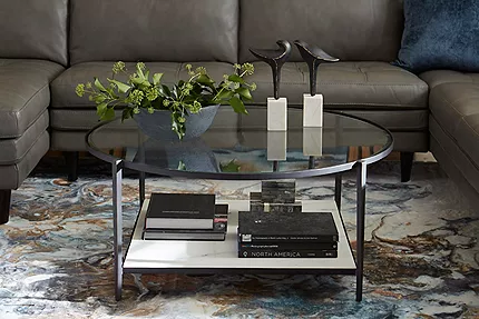 Havertys glass top coffee table store