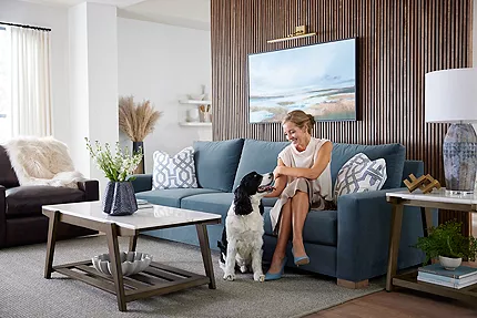 Havertys blue sofa store